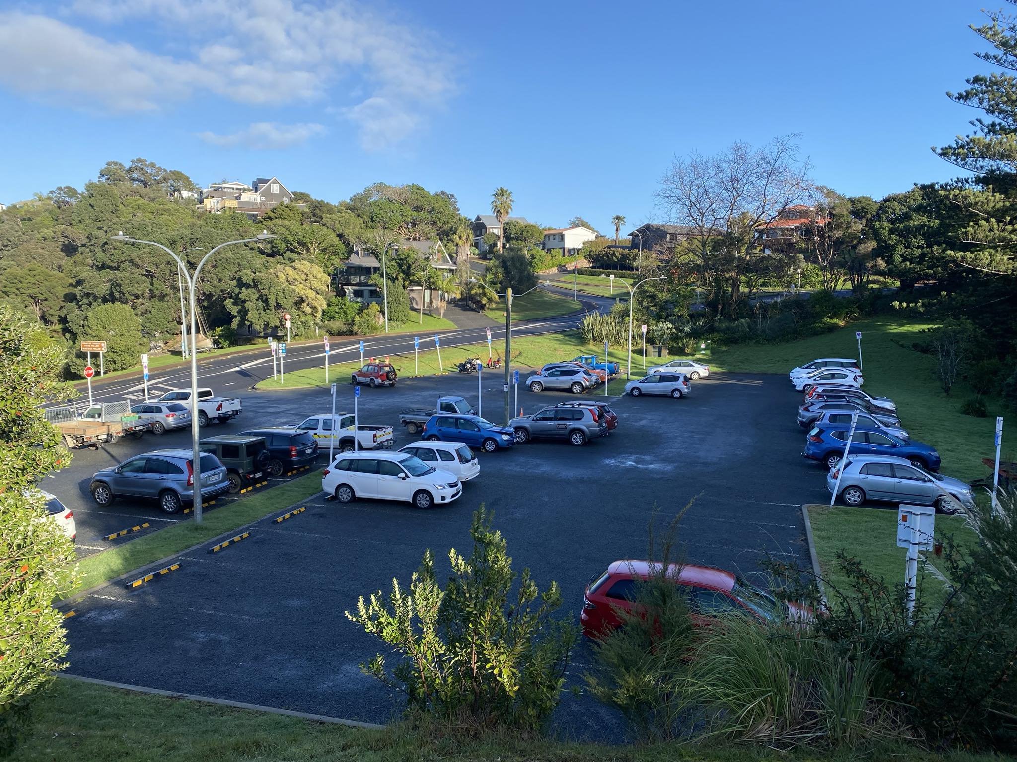 Kennedy Point Carpark - Overview of Waiheke Island