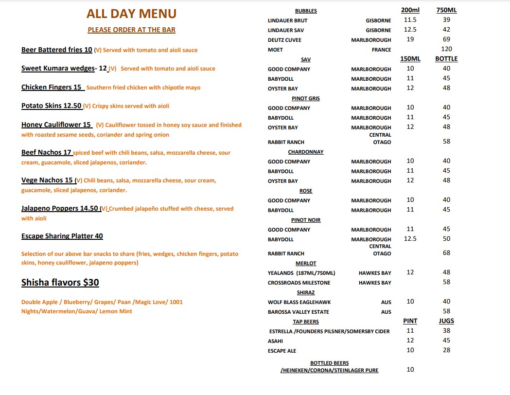 Escape Bar - Overview of Waiheke Island